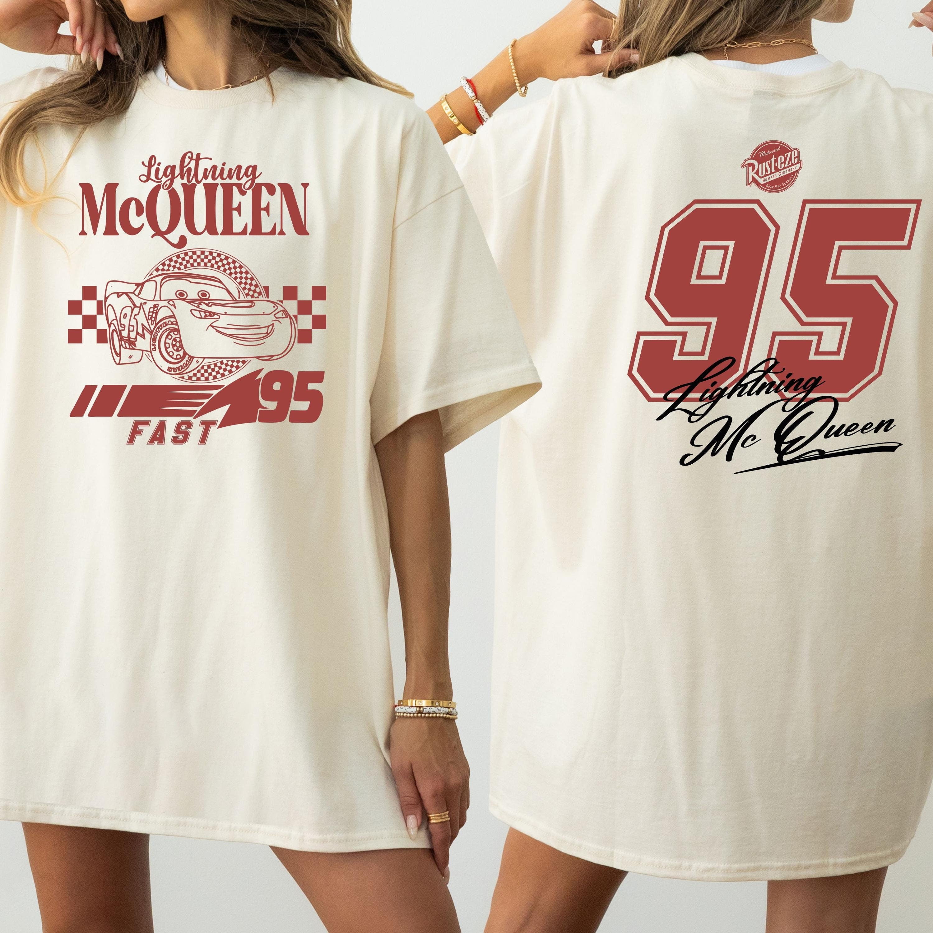 Vintage L!ghtning McQueen Shirt, Two Sided McQueen T-Shirt, Disney ...