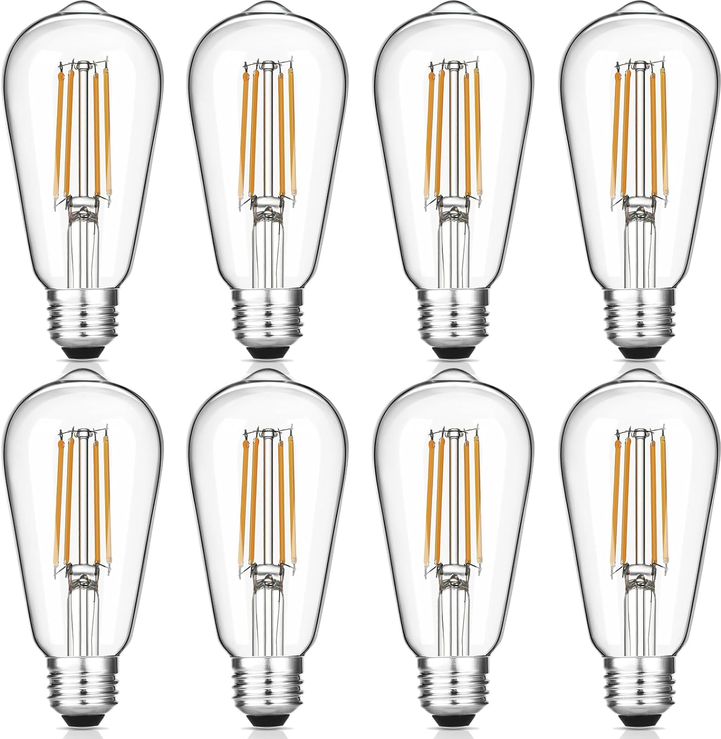 Vintage LED Edison Bulbs, 6W, Equivalent 60W, Dimmable, Warm White ...