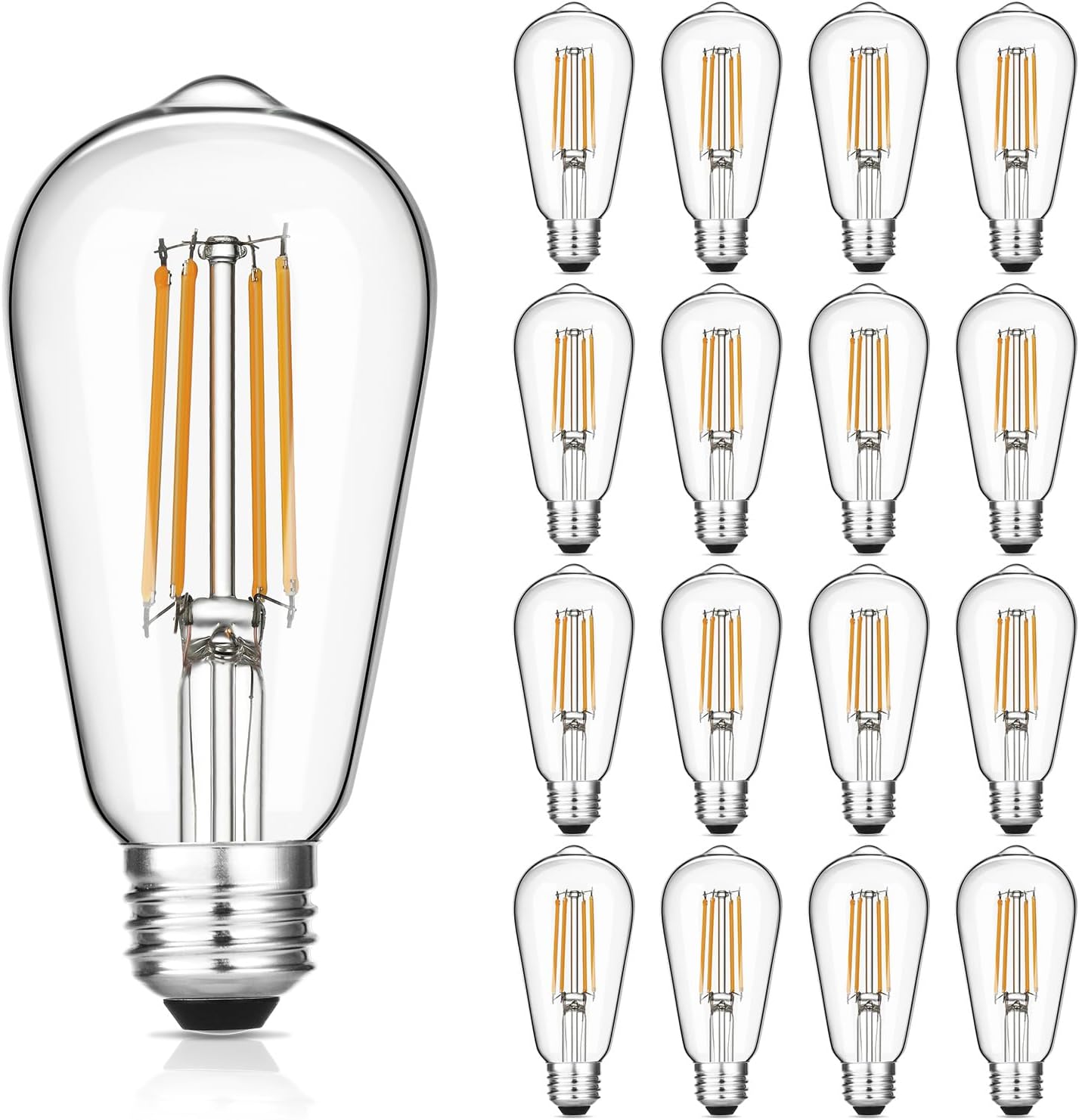 Vintage LED Edison Bulbs 6W, Equivalent 60W Incandescent, Warm White ...