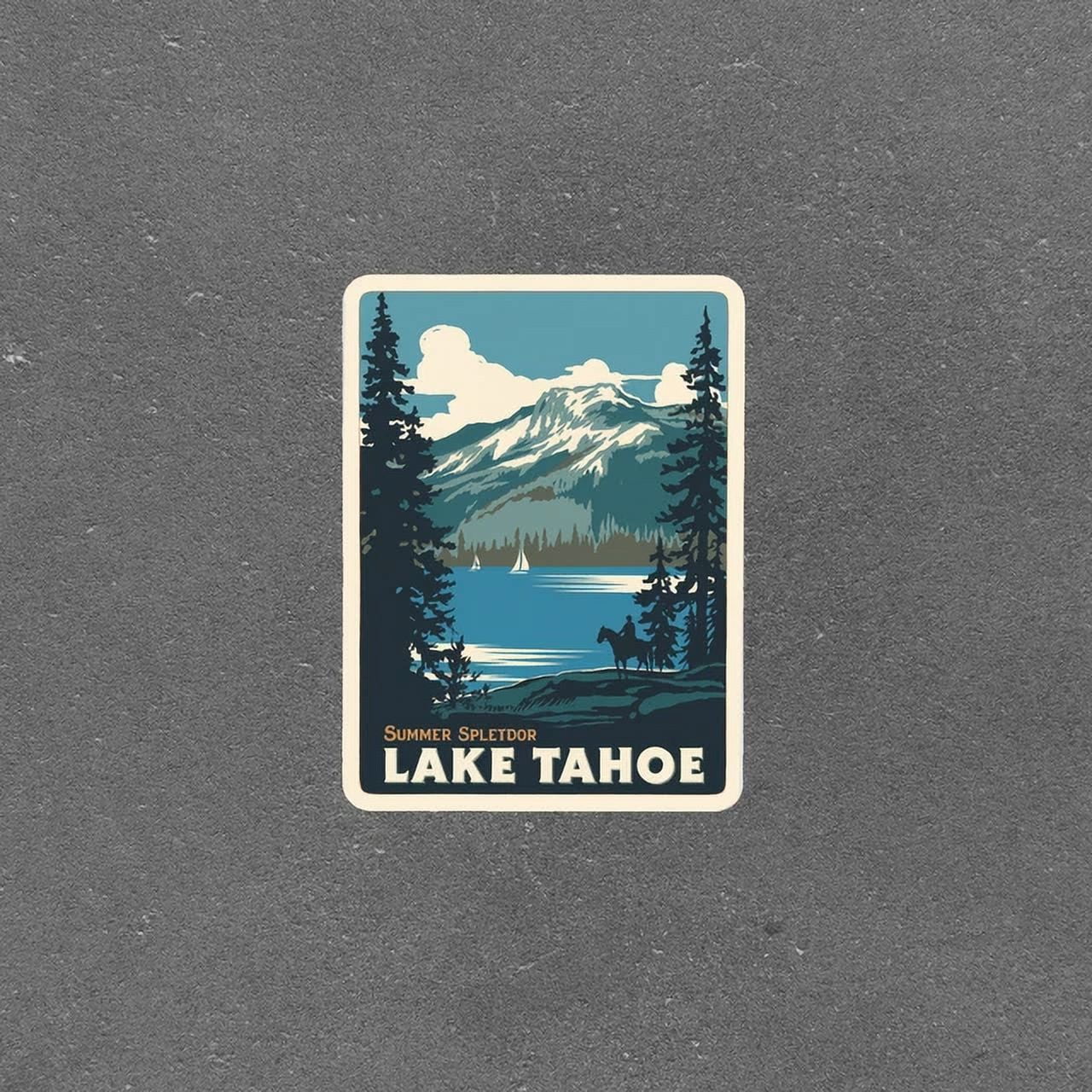 Vintage Lake Tahoe Summer Splendor Sticker - Outdoor Adventure Travel ...