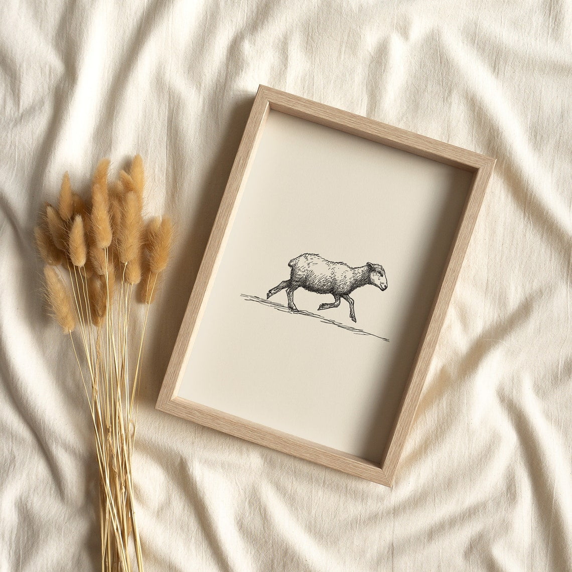 Vintage Lamb Poster: Farmhouse Sheep Poster, Unframed Poster Size 16x24 ...