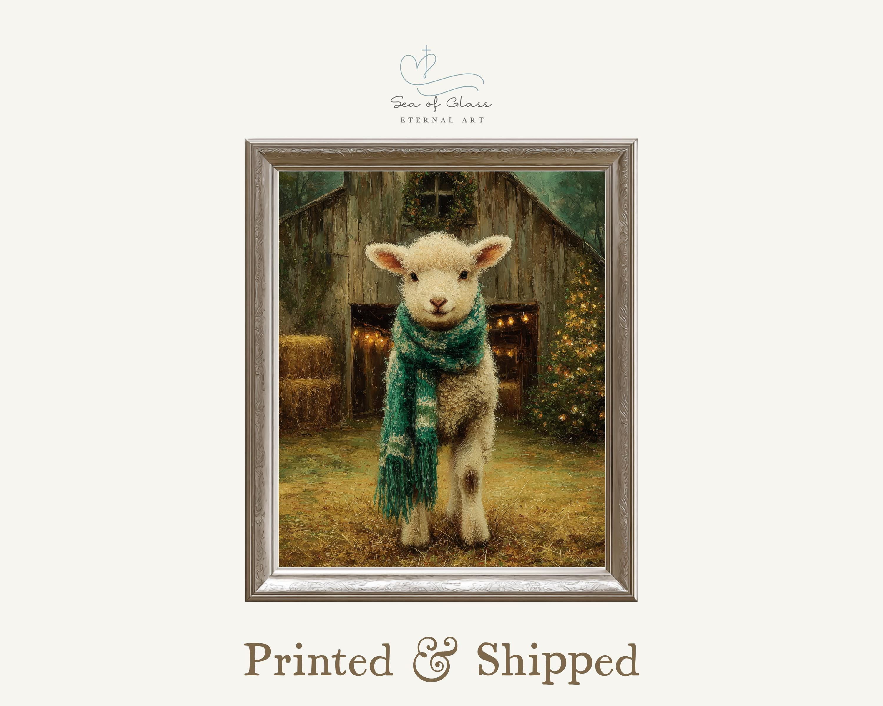 Vintage Lamb Poster Rustic Farmhouse Barn Wall Art Poster Warm Present ...
