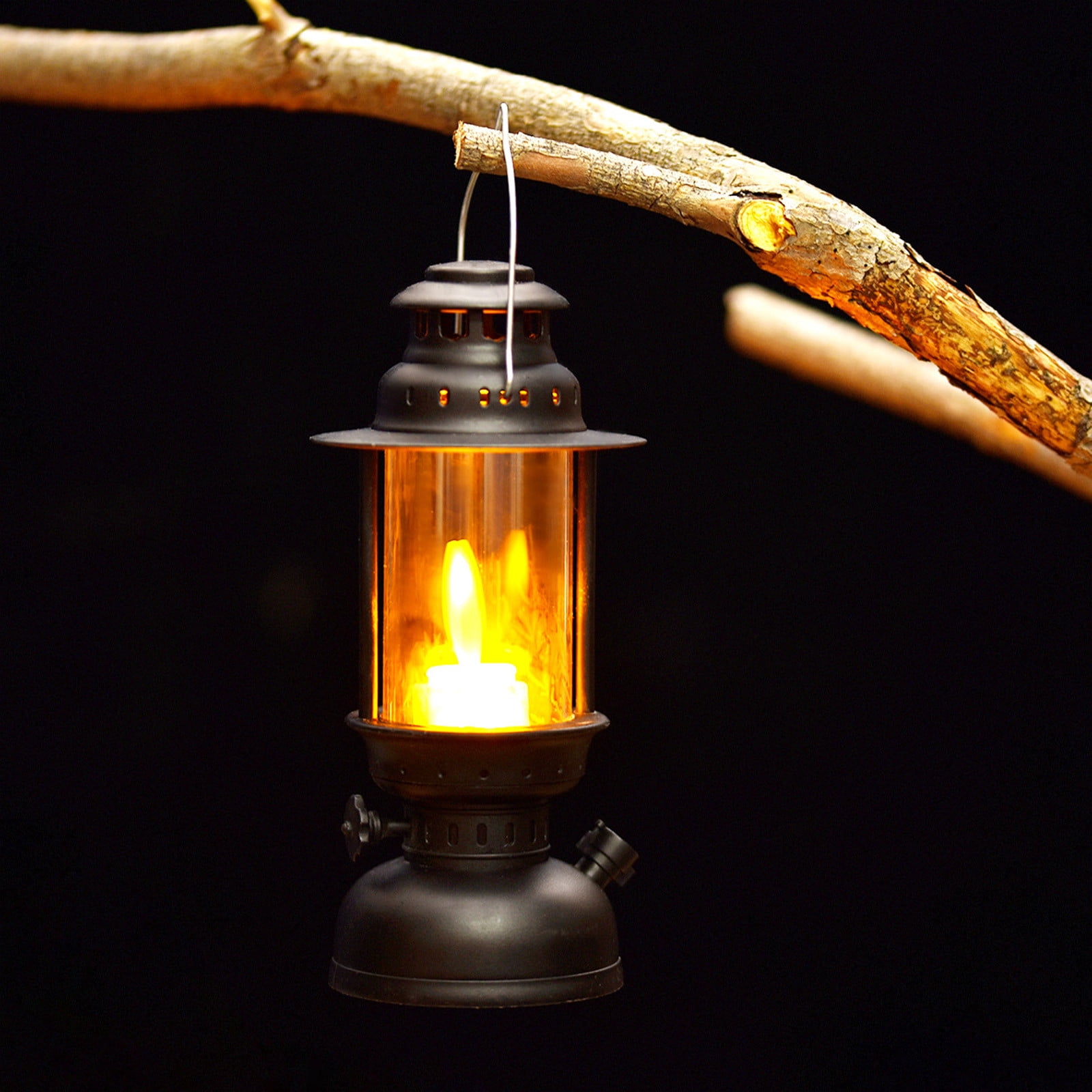 Vintage Lantern Flickering Flame Rechargeable LED Retro Camping Lights ...