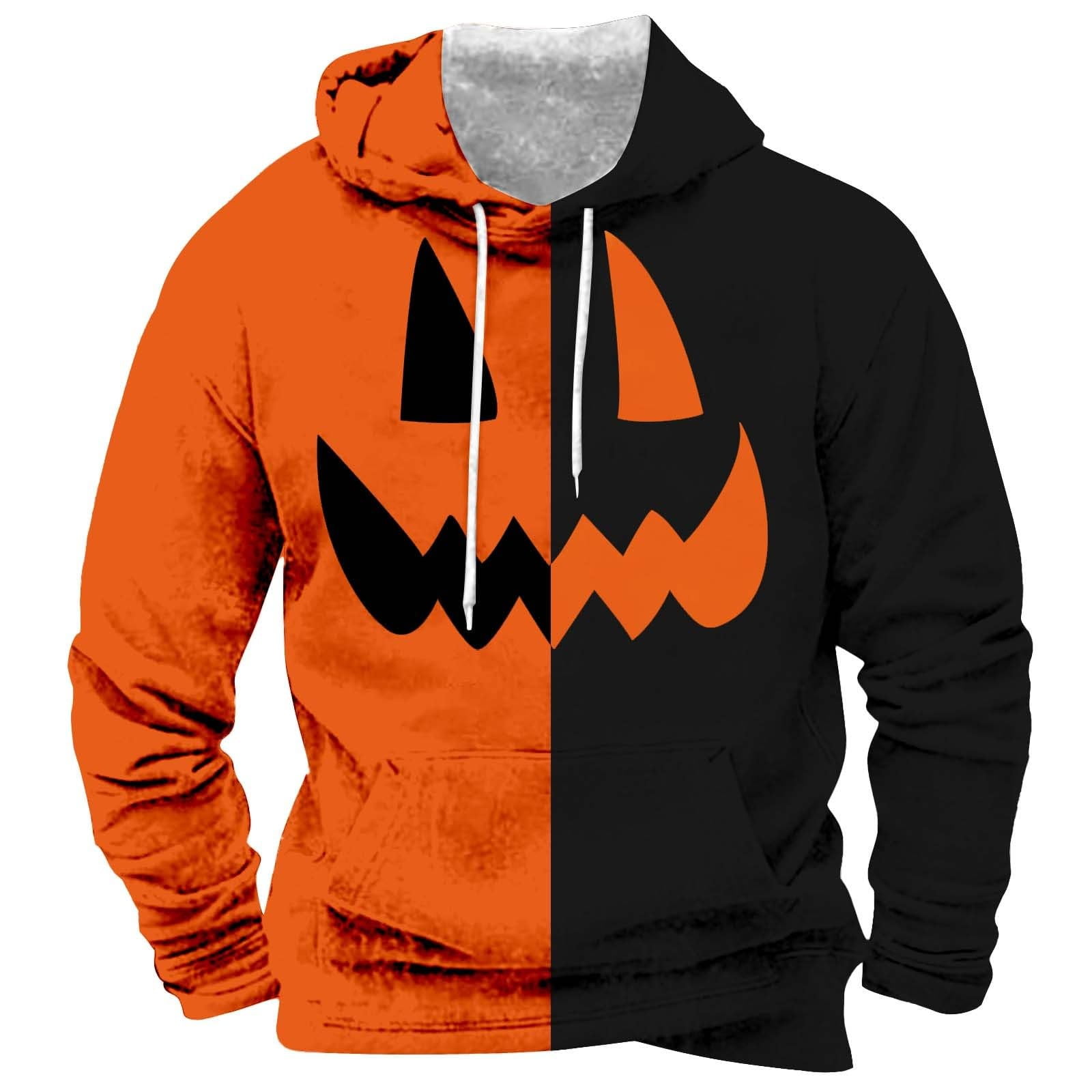 Vintage Lantern Pumpkin Face Halloween Outfit Men Crewneck Sweatshirt ...