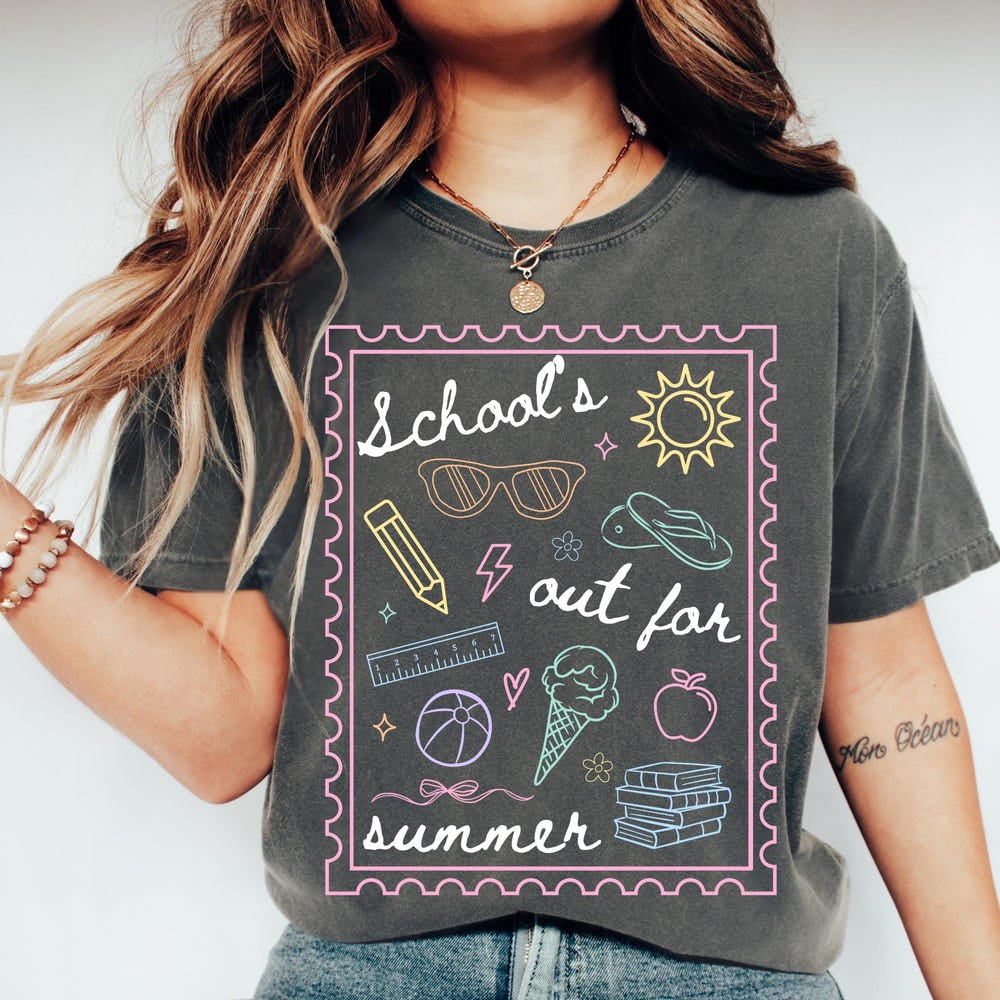 Vintage Last Day Of School Teacher, School'S Out For Summer Teacher T ...