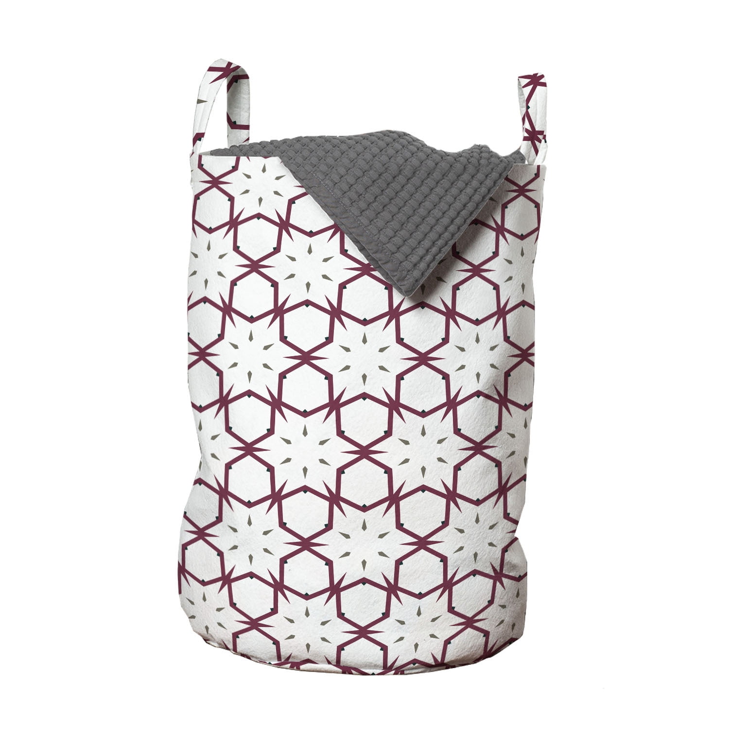 Vintage Laundry Bag, Repetitive Pointy Petals Motifs Connected ...