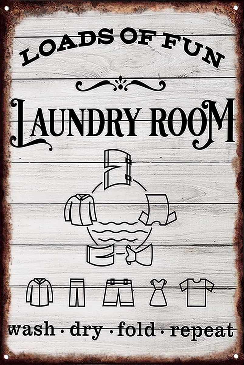 Vintage Laundry Room Sign Canvas Wall Art Rustic Laundry Rules Prints ...