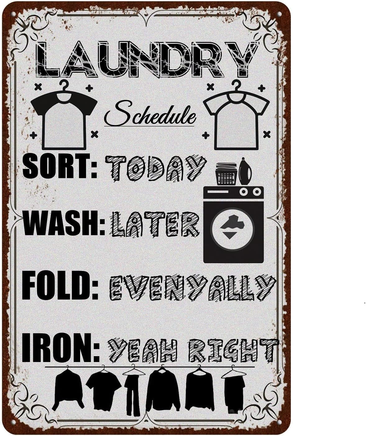 Vintage Laundry Room Signs Retro Laundry Metal Signs Wall Decor 8X12 ...