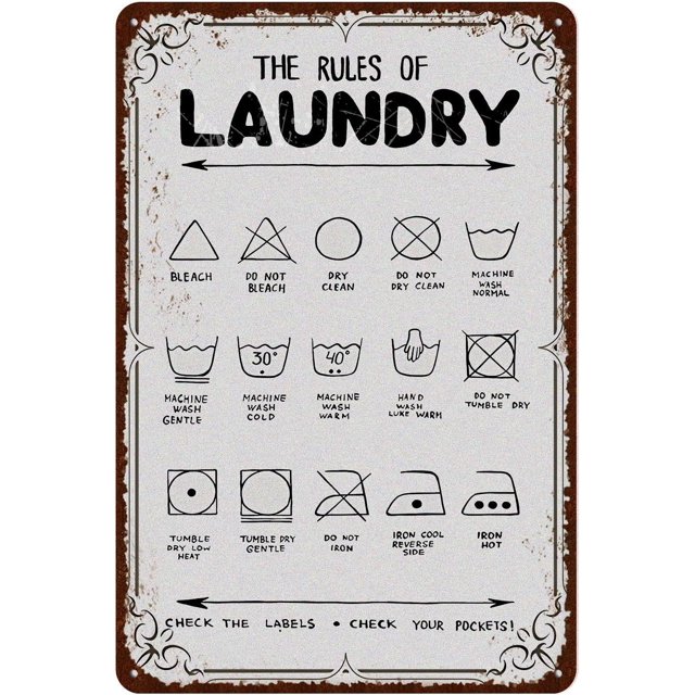 Vintage Laundry Room Signs Retro Laundry Metal Signs Wall Decor 8X12 ...