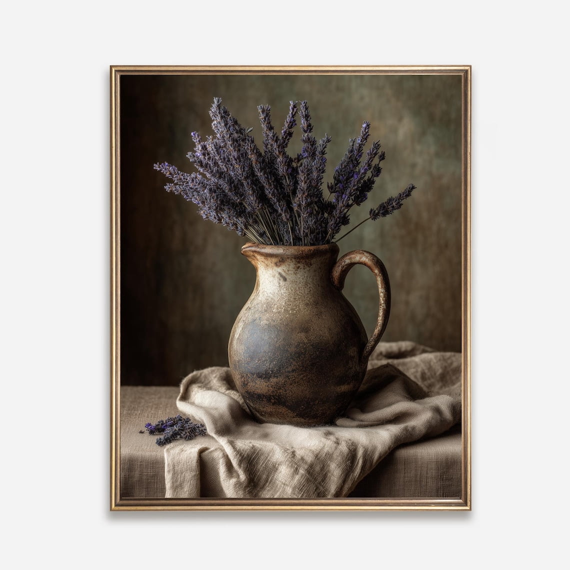 Vintage Lavender Still Life Print Rustic Farmhouse Floral Art, Unframed ...