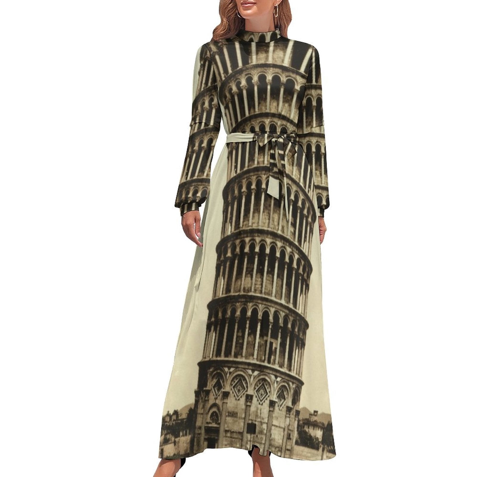 Vintage Leaning Tower of Pisa Photograph (1900) Long Dress womens ...