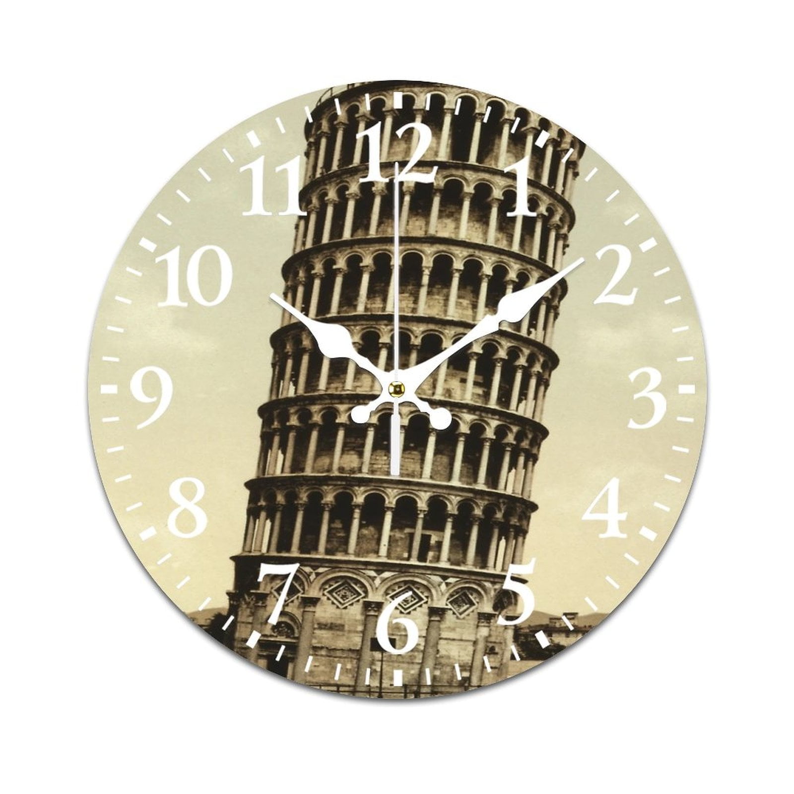 Vintage Leaning Tower of Pisa Photograph (1900) Wall Clock Modern ...