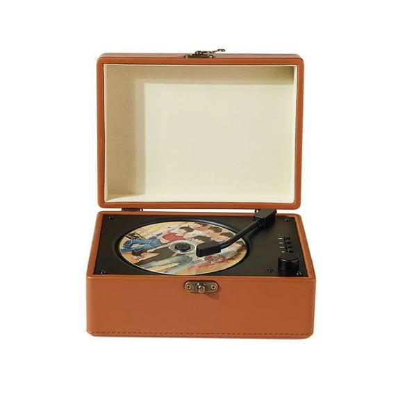 Vintage Leather CD Player Two-Way Bluetooth 5.0 Built-In Speaker ...