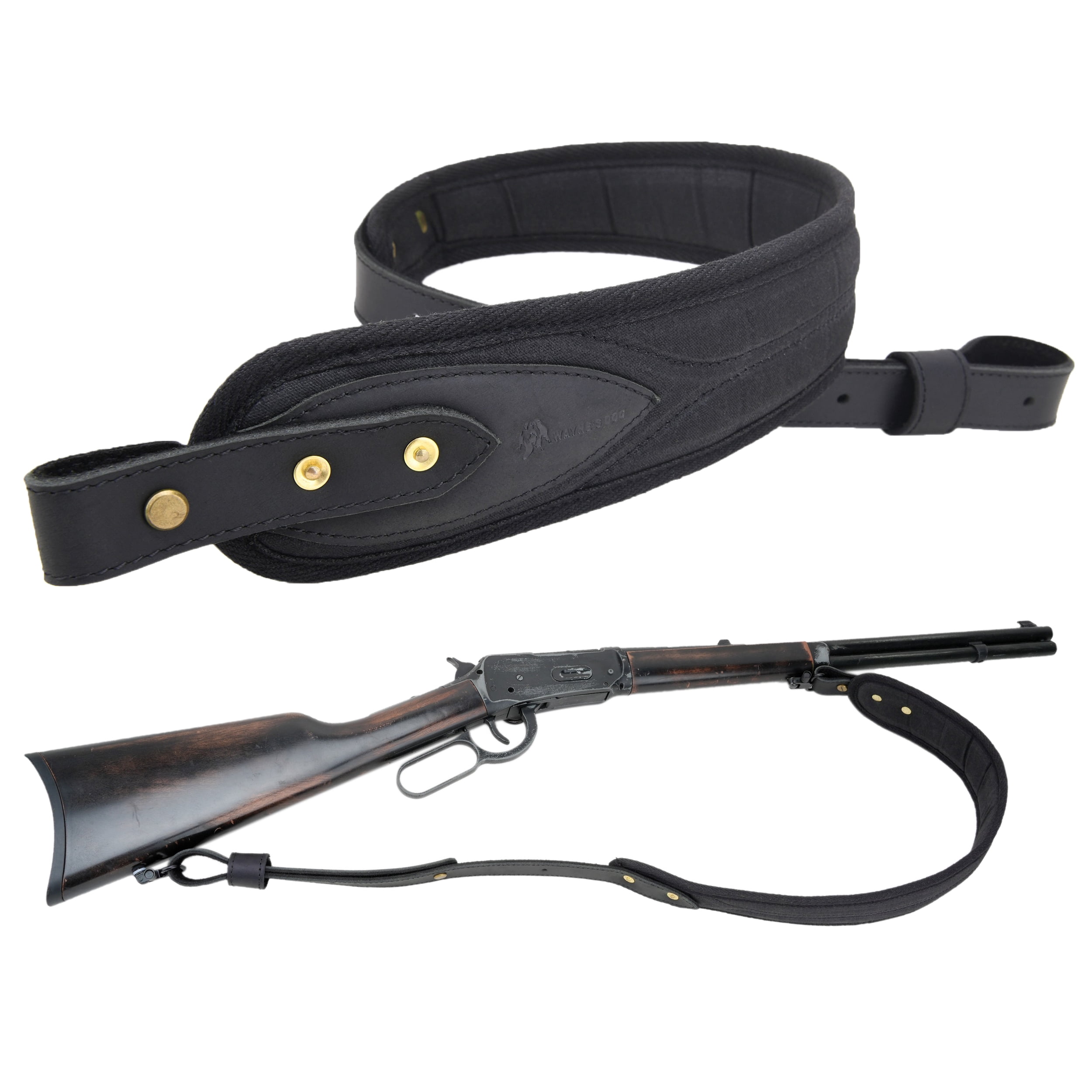 Vintage Leather Canvas Rifle Shotgun Sling Hunting Shooting Padded ...