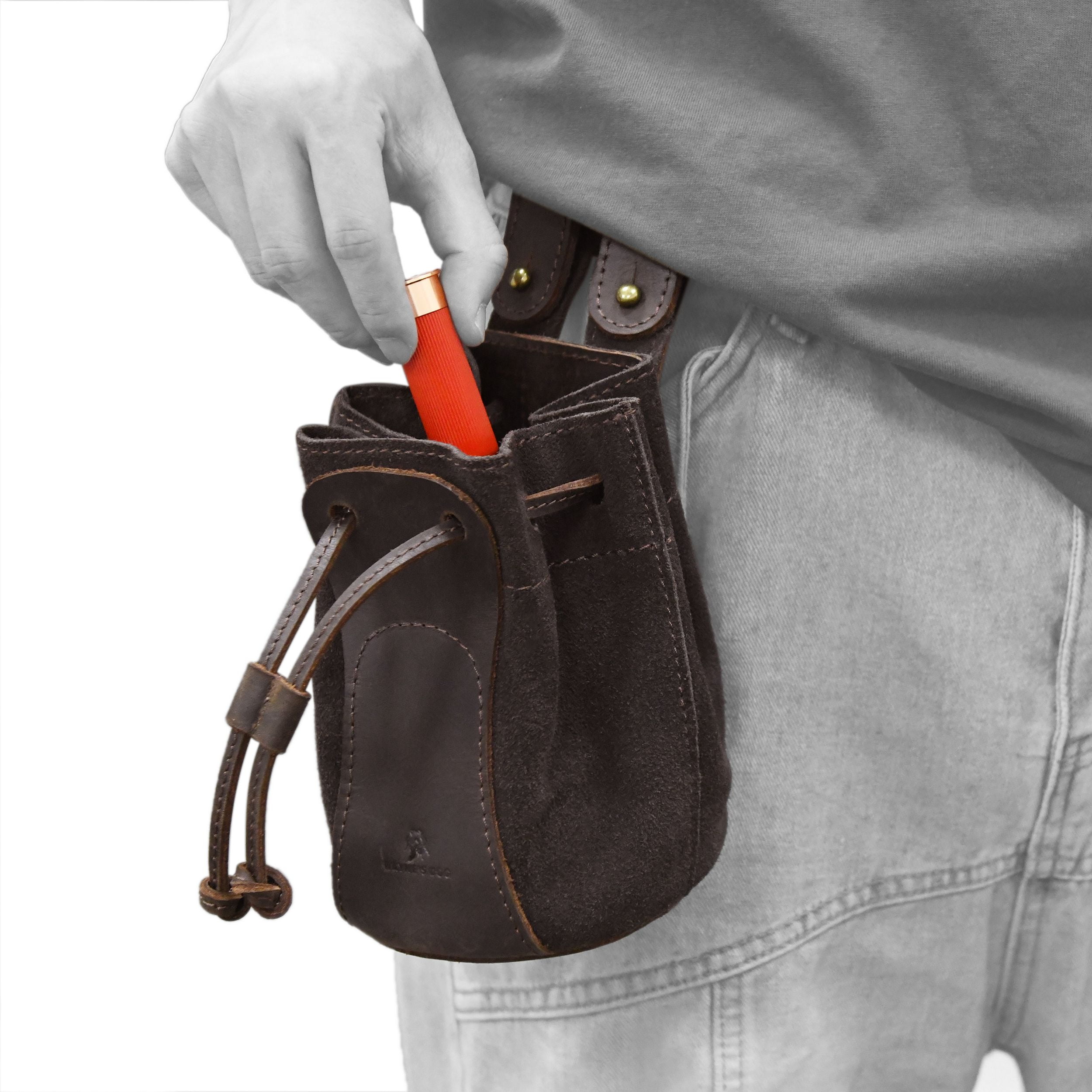 Vintage Leather Cartridge Shotshell Pouch Bag Shotgun Ammo Shell Holder ...