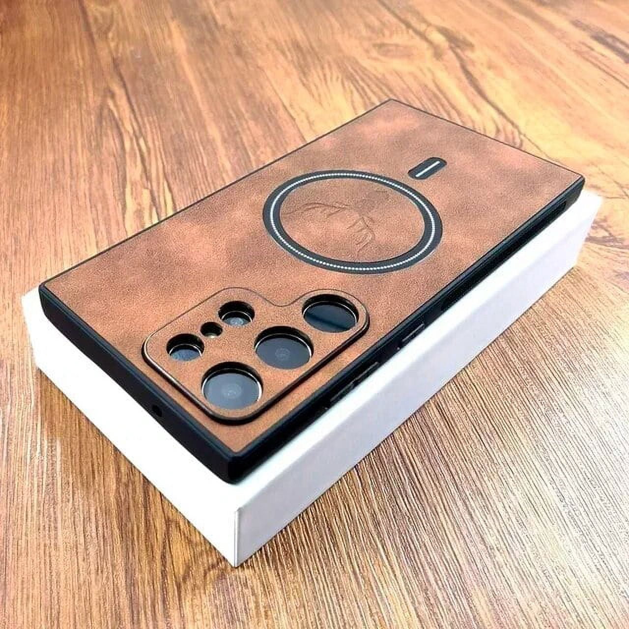 Vintage Leather Case For Magsafe Wireless Charging For Samsung Galaxy ...