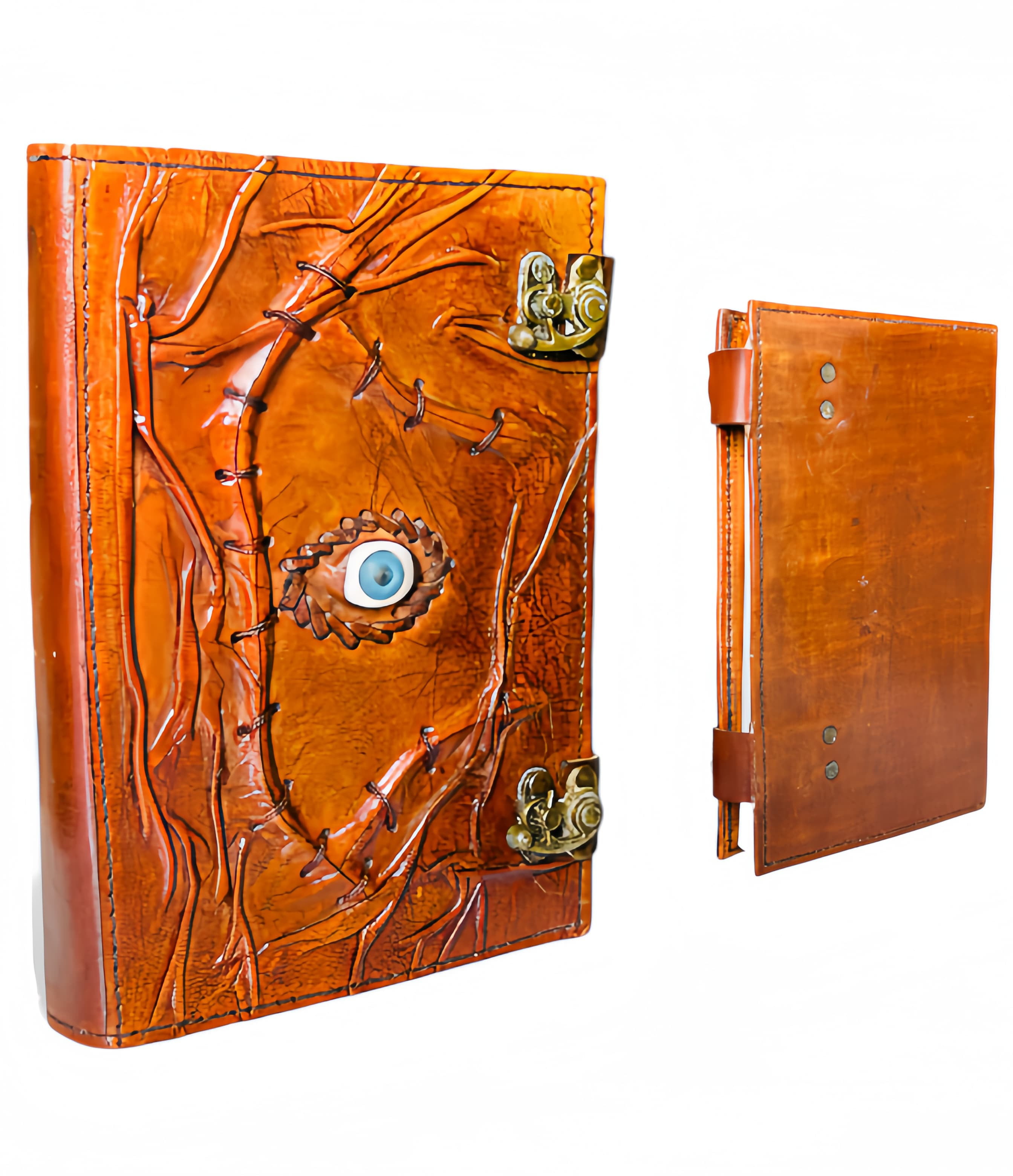 Vintage Leather Journal with Lock Clasp Refillable 6x9 Notebook with ...