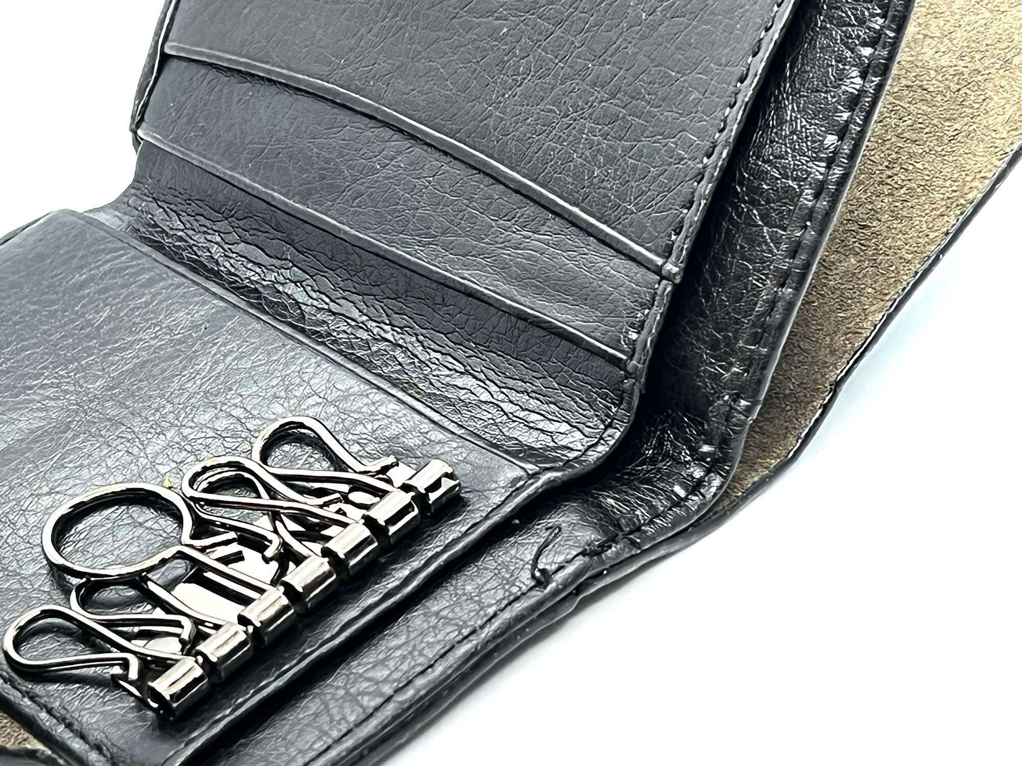 Vintage Leather Key Wallet Keychain Bill Holder Black or Hunter Brown ...