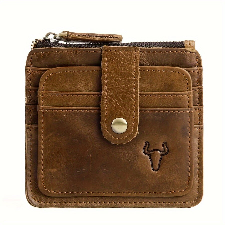 Vintage Leather Mini Credit Card Holder Wallet, Genuine Coin Purse for ...