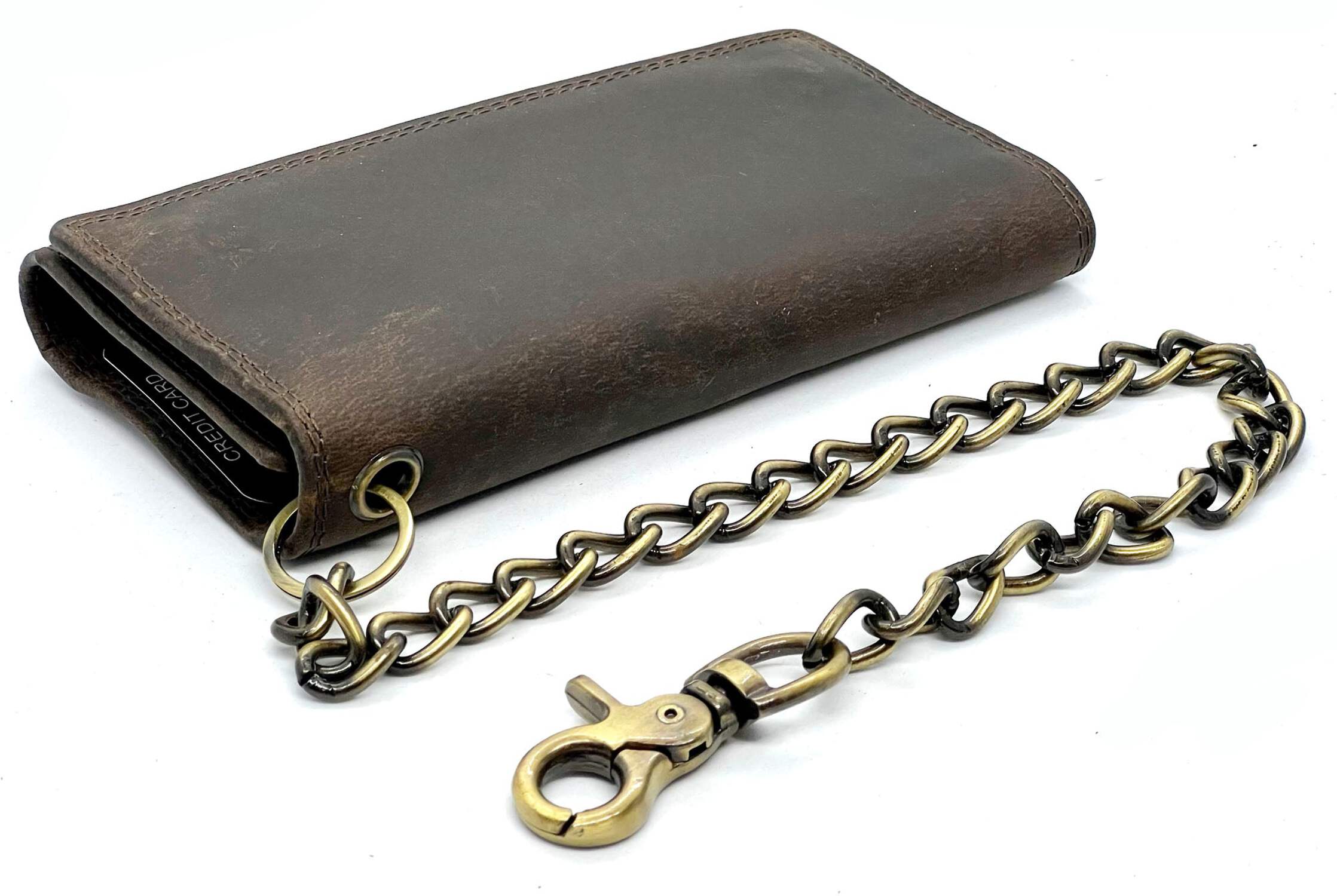 Vintage Leather RFID Blocking Men's Biker Chain Wallet Motorcyclist ...