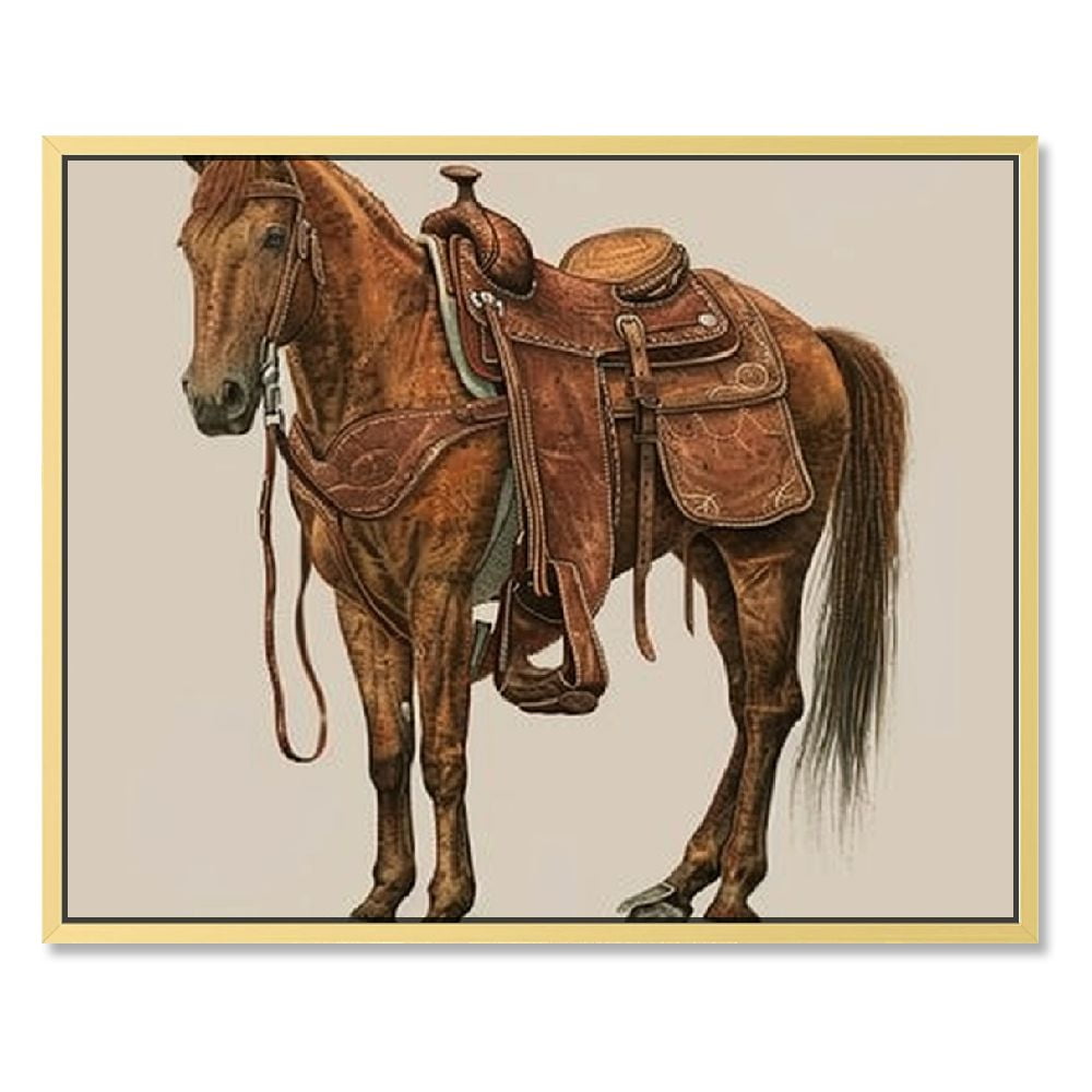 Vintage Leather Saddle Poster - Retro Cowboy Print - Saddle Art - Horse ...