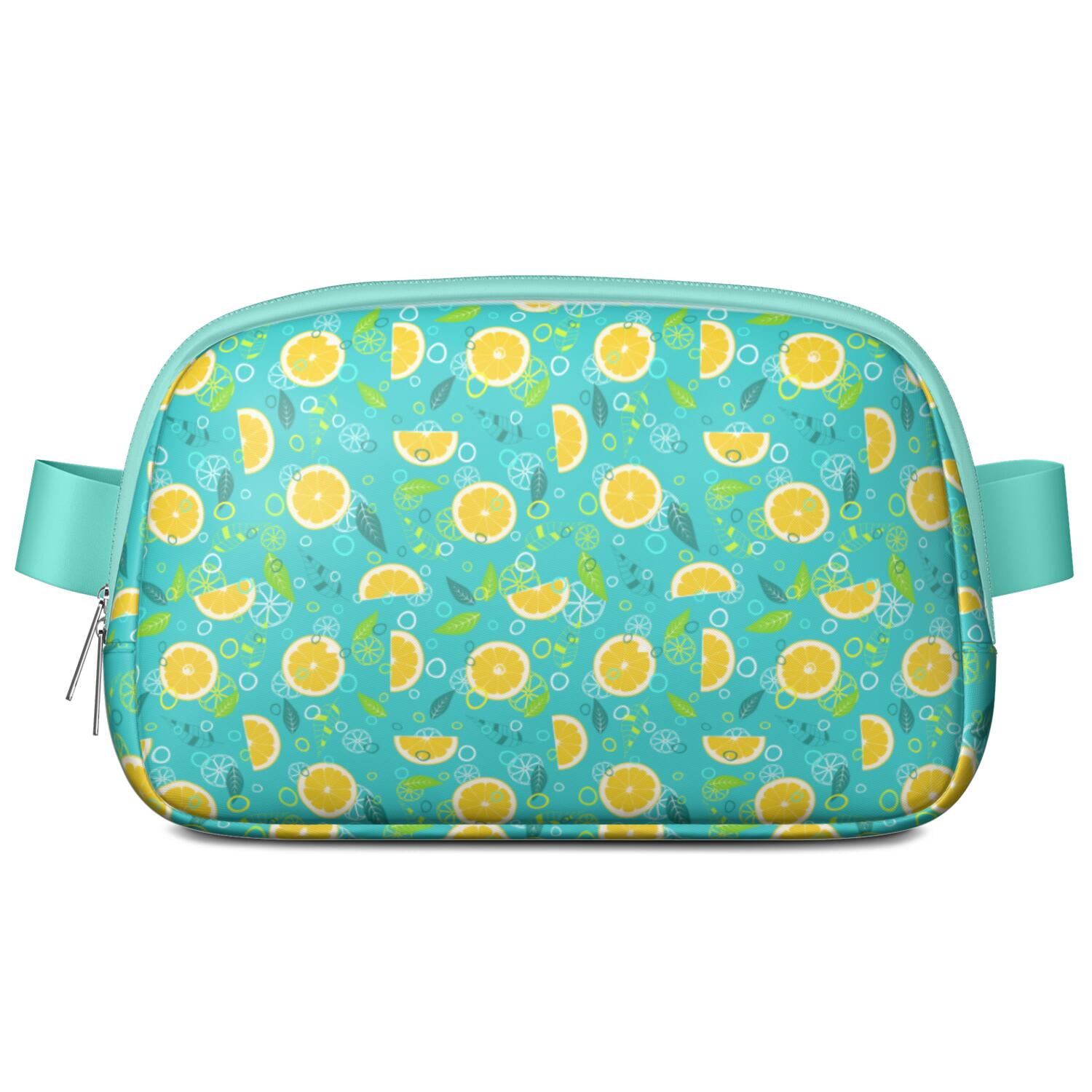 Vintage Lemon Floral Fanny Pack – Summer Fruit Waist Bag in Cute Yellow ...