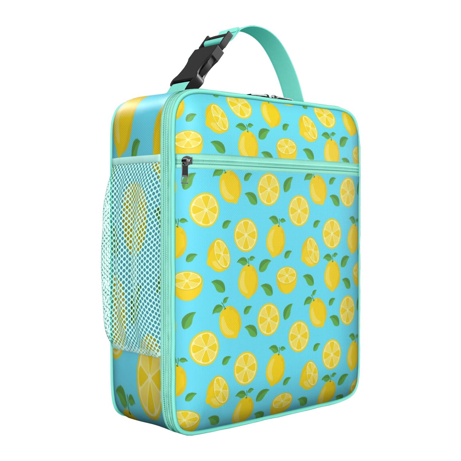 Vintage Lemon Lunch Bag – Retro Floral Lemons Bright Yellow Fruit Print ...