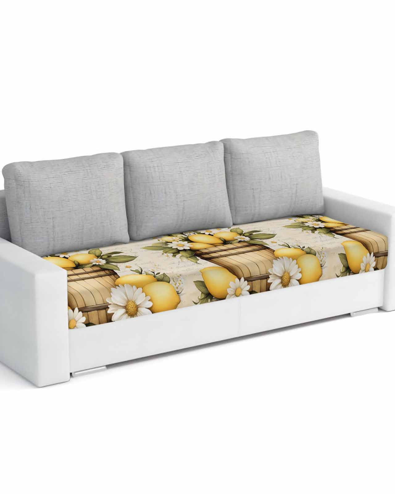 Vintage Lemon Sofa Couch Cushion Covers Washable, Removable Stretchable ...
