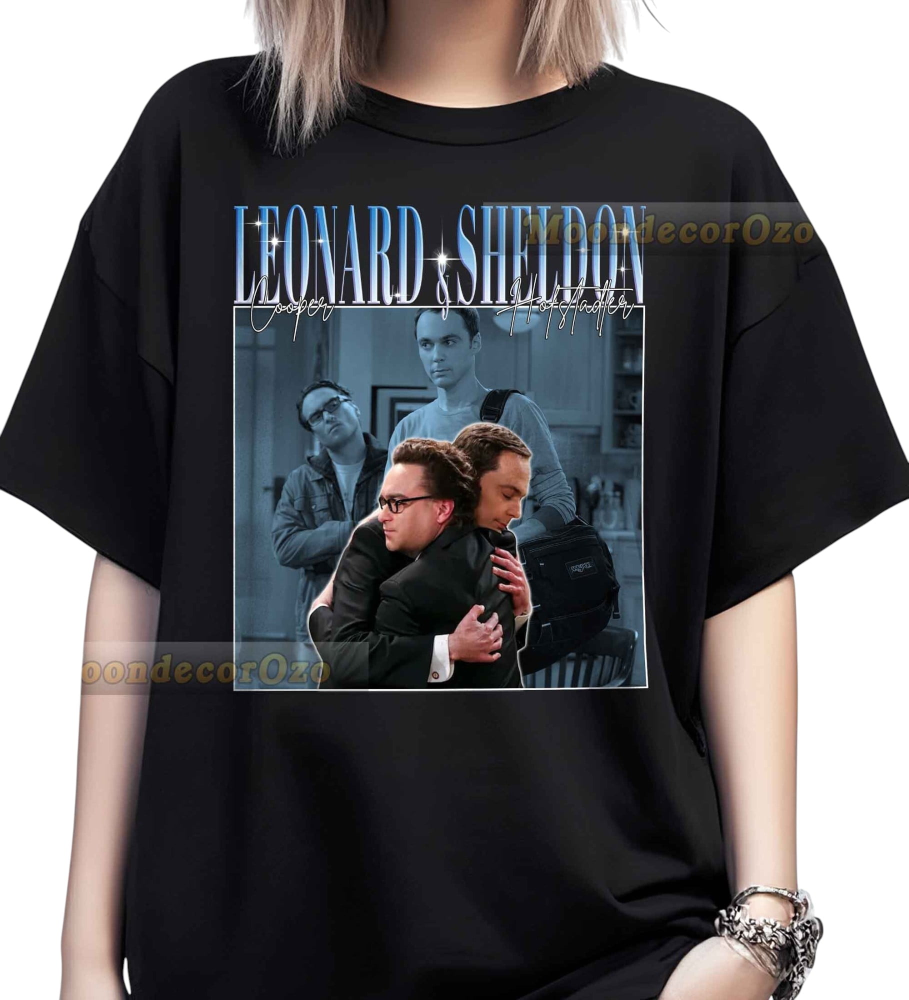 Vintage Leonard and Sheldon Bootleg Rock Style Graphic Unisex T-Shirt ...