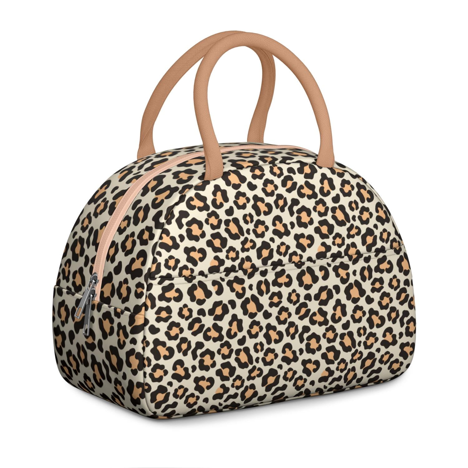 Vintage Leopard Lunch Bag Women – Abstract Animal Print with Polka ...