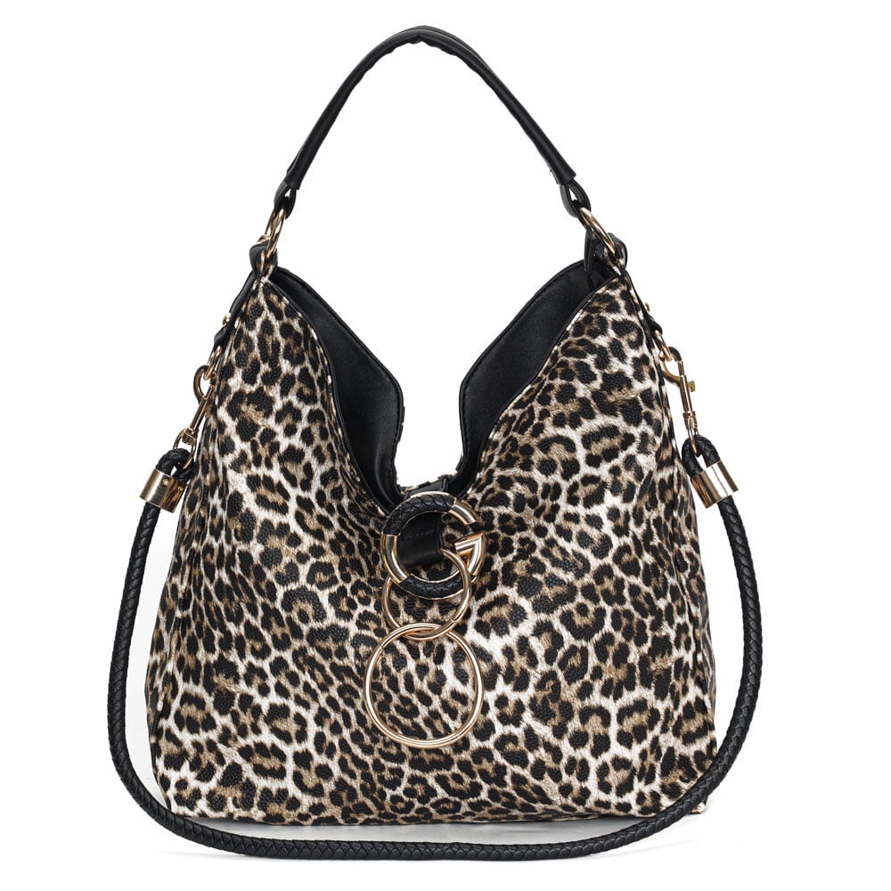 Vintage Leopard Print Hobo Bag Retro Large Capacity Women's Fashion ...