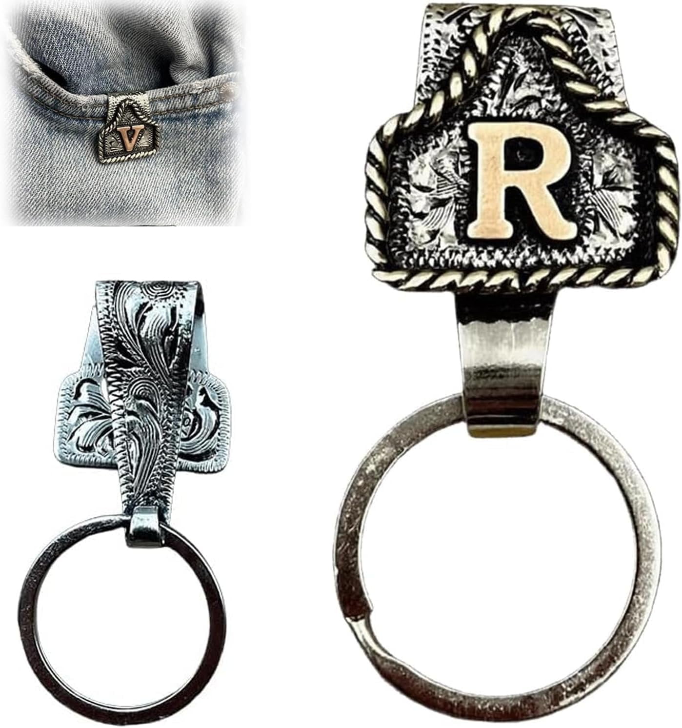 Vintage Letter Keychain, Western Cowboy Letter Keychain, Handmade Cow ...