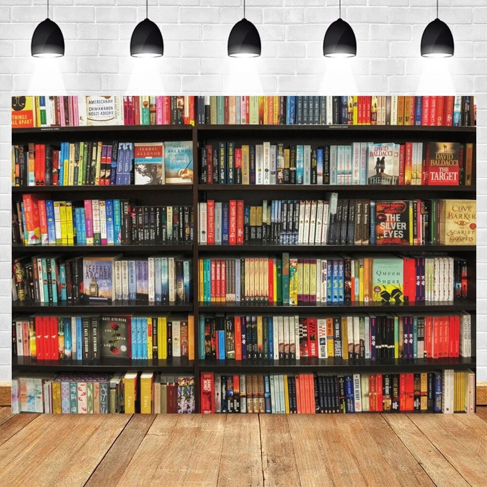 Vintage Library Backdrop Photocall Wood Bookshelf Back To School Baby ...