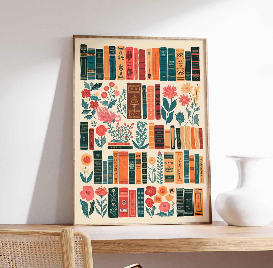 Vintage Library Poster, Book Art, Reading Poster, Book Lovers Gift ...