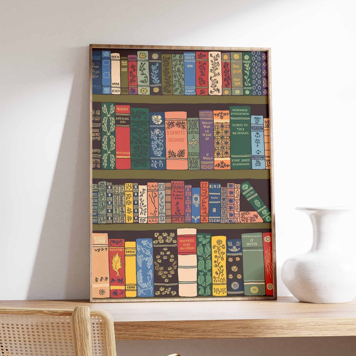 Vintage Library Poster, Book Art, Reading Poster, Book Lovers Gift ...