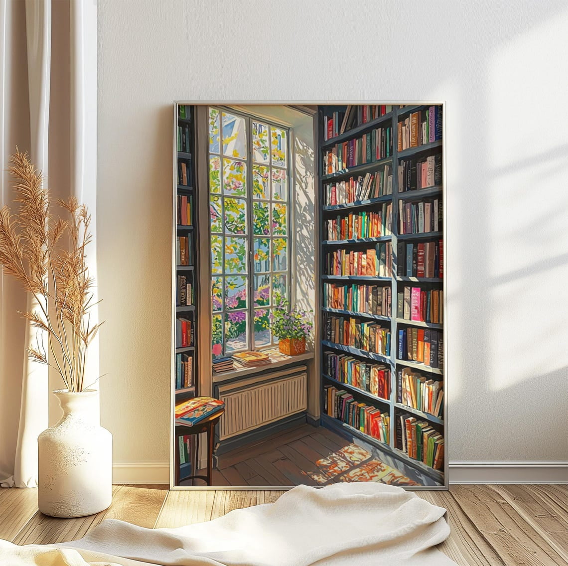 Vintage Library Poster, Book Art, Reading Poster, Book Lovers Gift ...