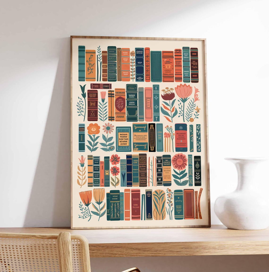 Vintage Library Poster, Book Art, Reading Poster, Book Lovers Gift ...