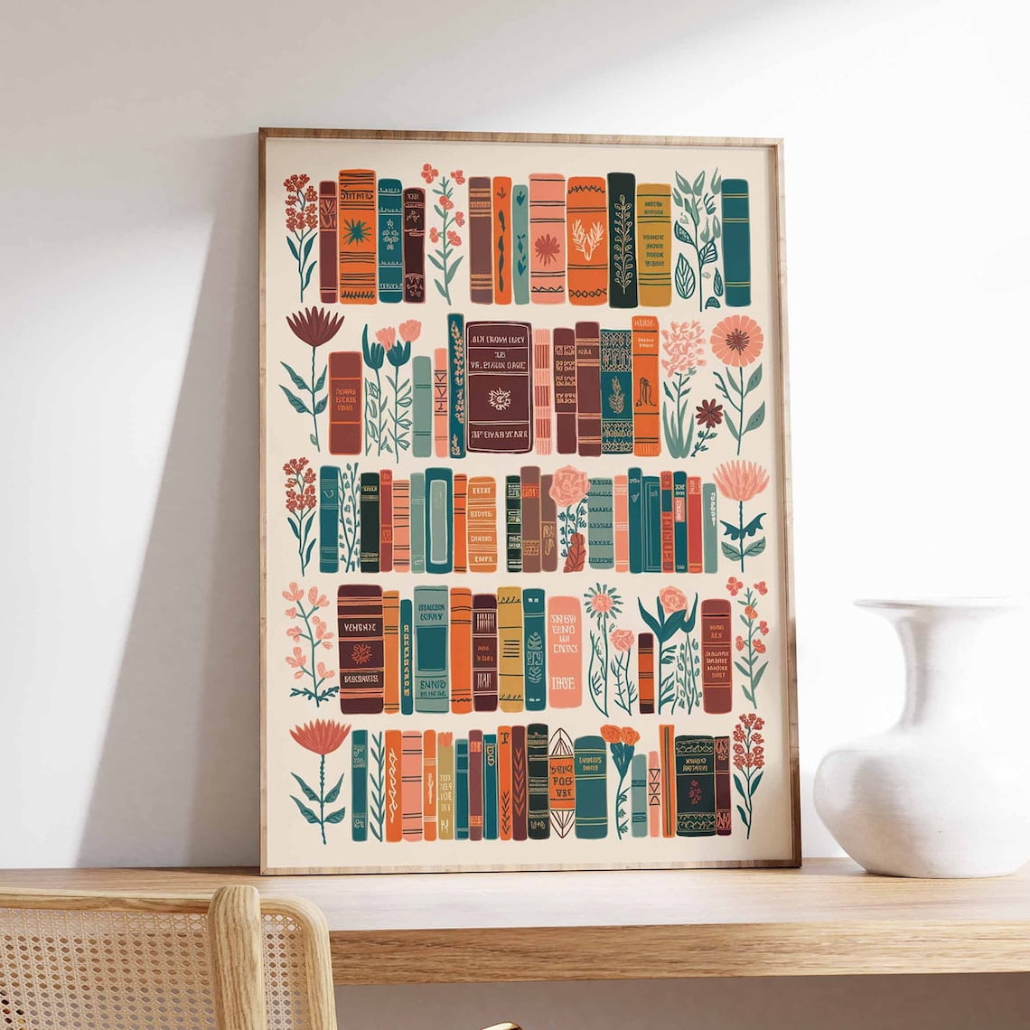 Vintage Library Poster, Book Art, Reading Poster, Book Lovers Gift ...
