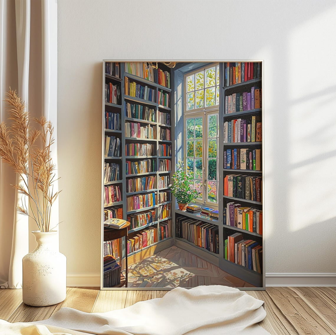 Vintage Library Poster, Book Art, Reading Poster, Book Lovers Gift ...