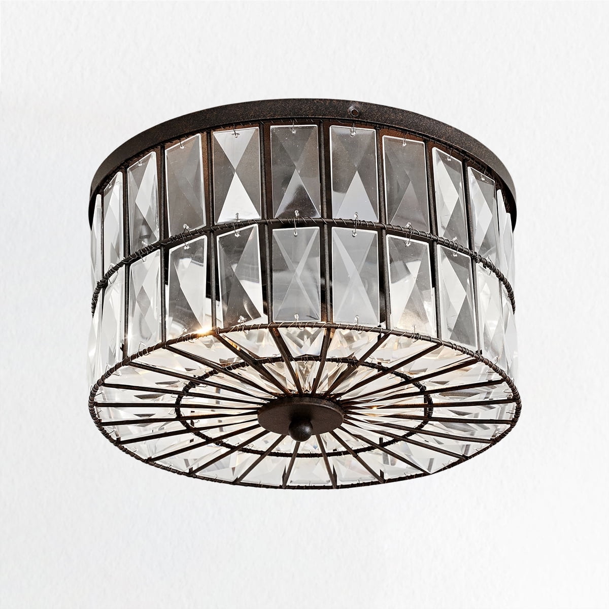 Vintage Light Luxury Crystal Ceiling Light, High Quality Glass Crystal, Bedroom Flush Mount ...