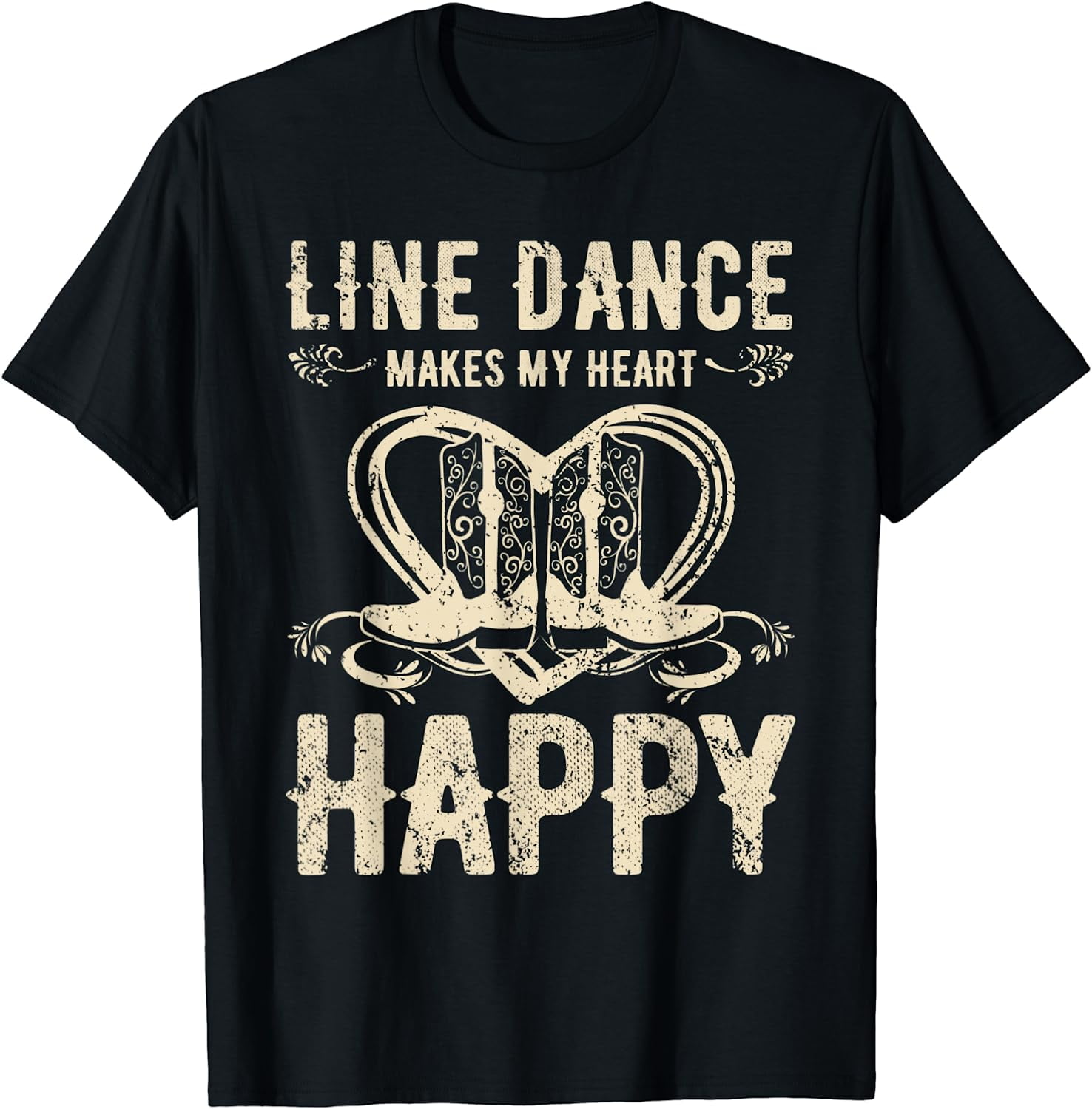 Vintage Line Dance Heart Cowboy Cowgirl Western T-Shirt - Walmart.com
