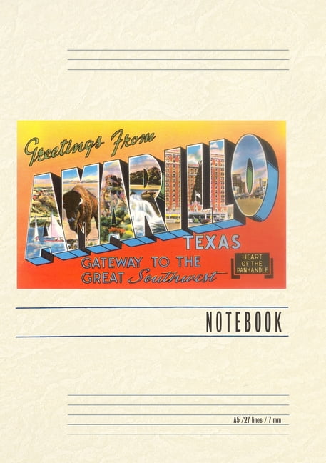 Vintage Lined Notebook Greetings from Amarillo, Texas, (Paperback ...