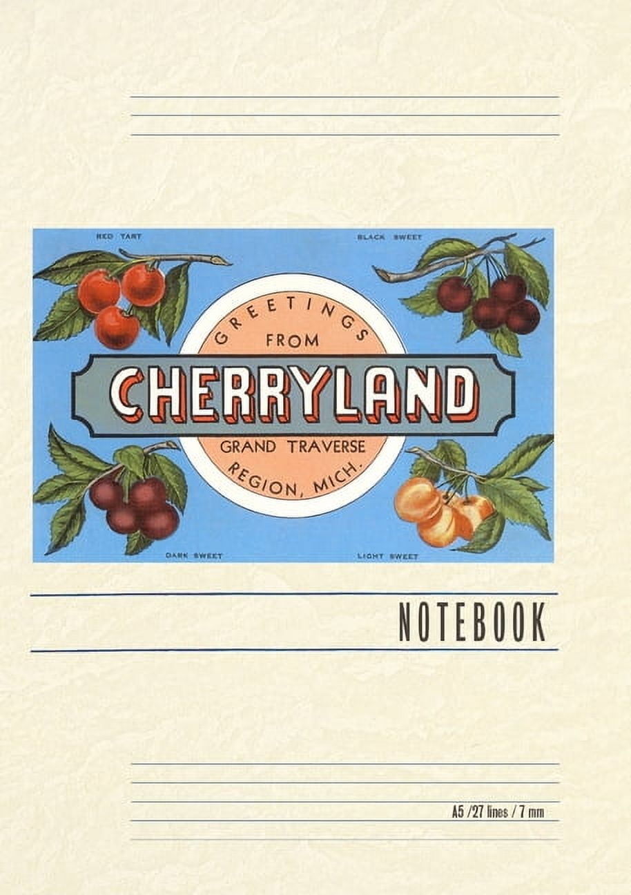 Vintage Lined Notebook Greetings from Cherryland, Grand Traverse ...