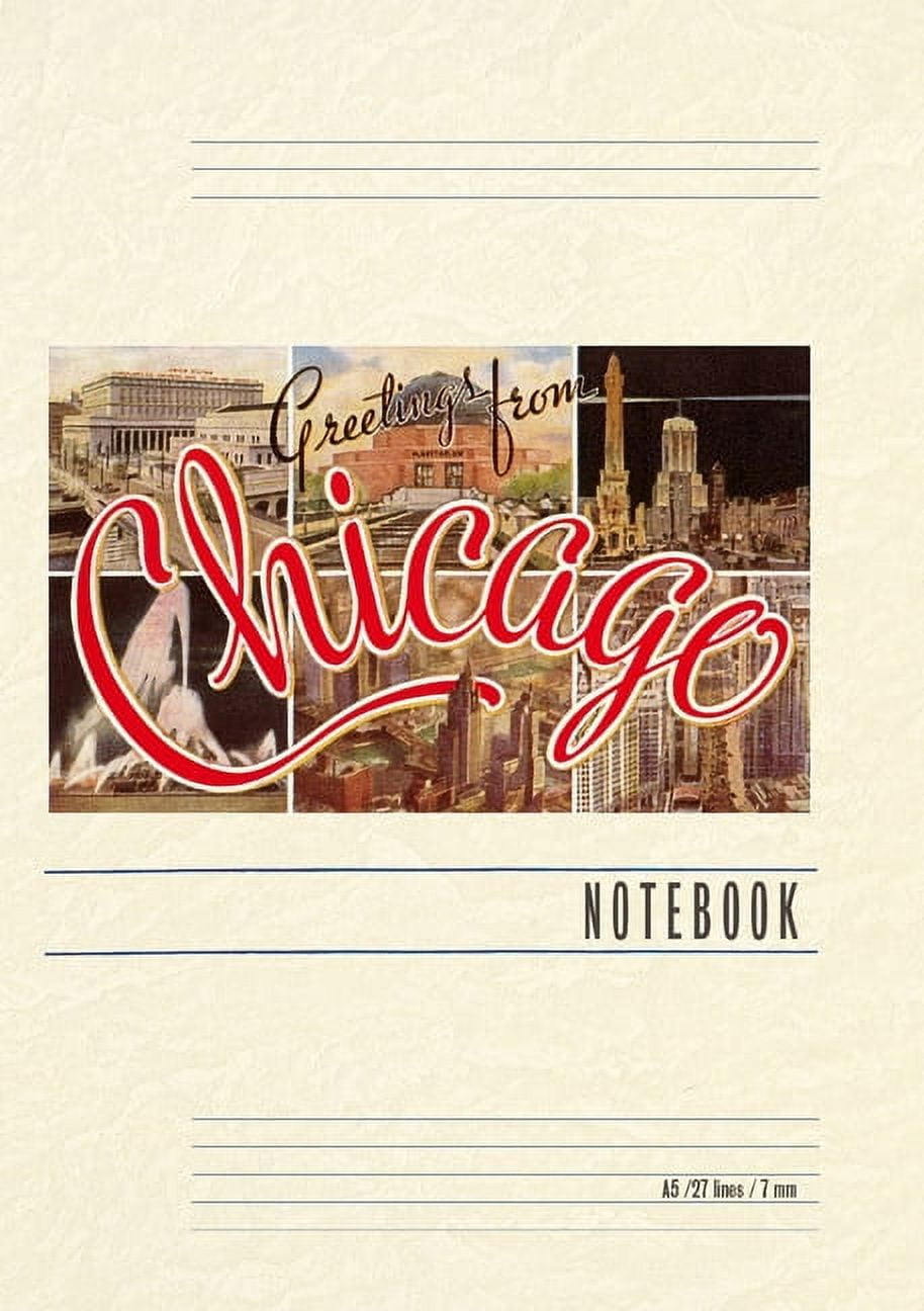 Vintage Lined Notebook Greetings from Chicago, Illinois (Paperback ...