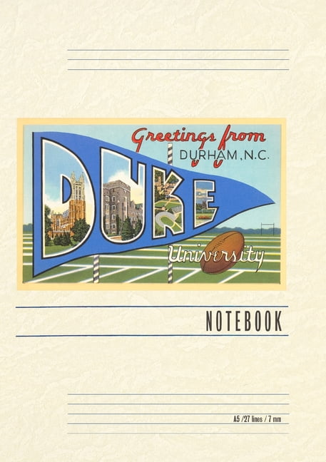 Vintage Lined Notebook Greetings from Duke University, Durham ...