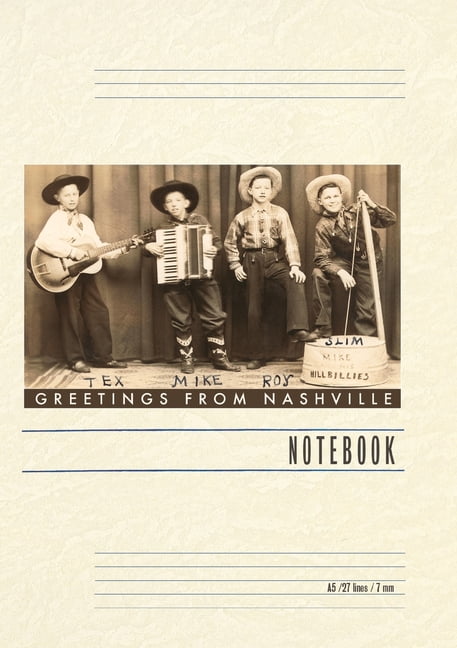 Vintage Lined Notebook Greetings from Nashville, Child Hillbilly ...