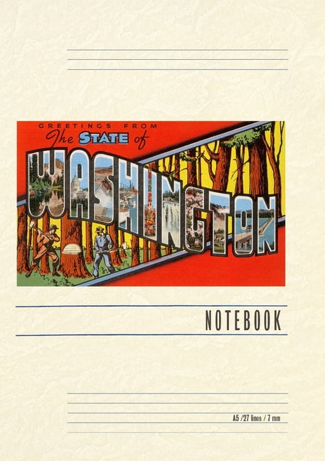 Vintage Lined Notebook Greetings from Washington, (Paperback) - Walmart.com