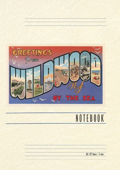 Vintage Lined Notebook Greetings from Wildwood by-the-Sea, New Jersey ...