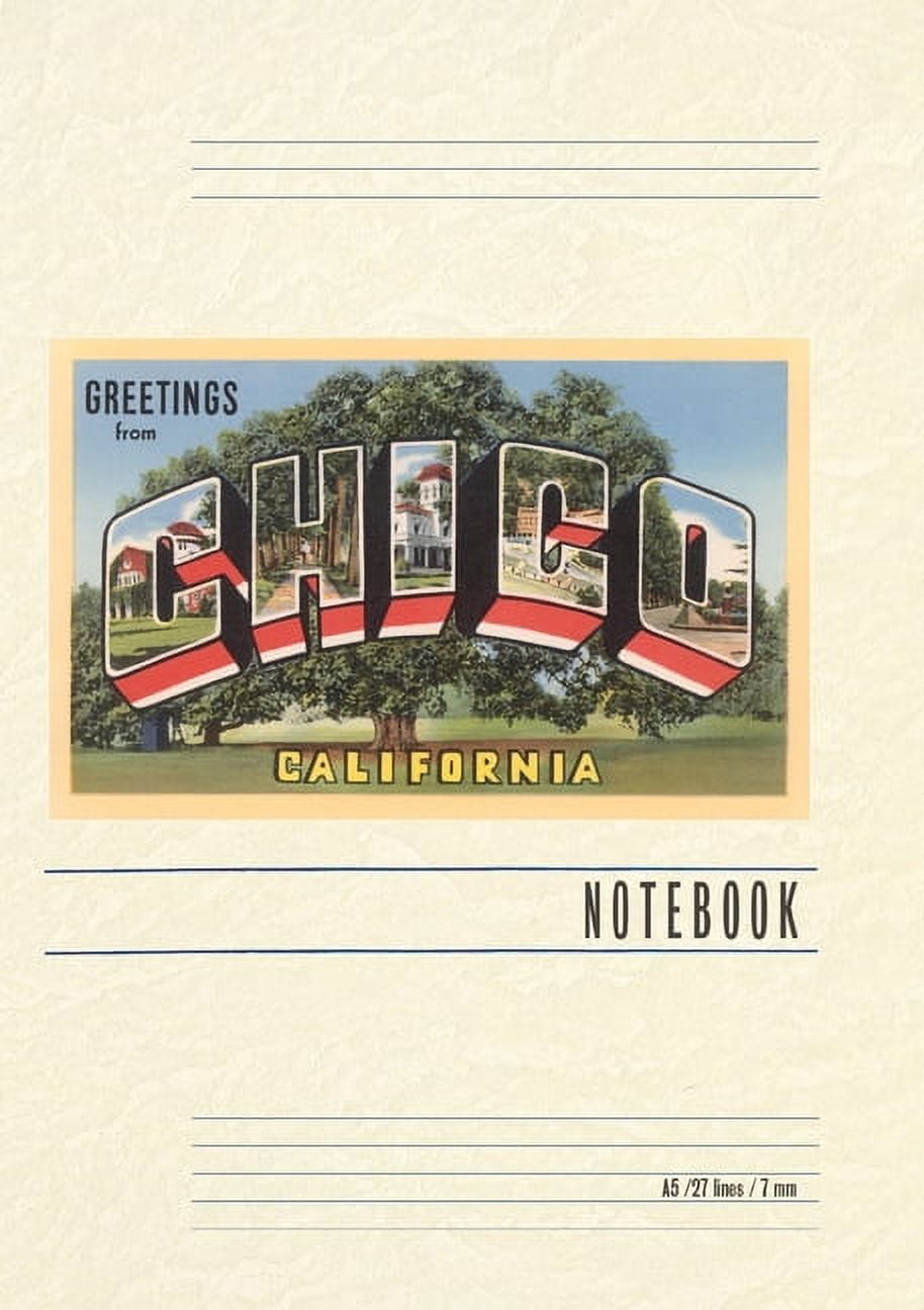 Vintage Lined Notebook Large Letter Greetings from Chico, California ...