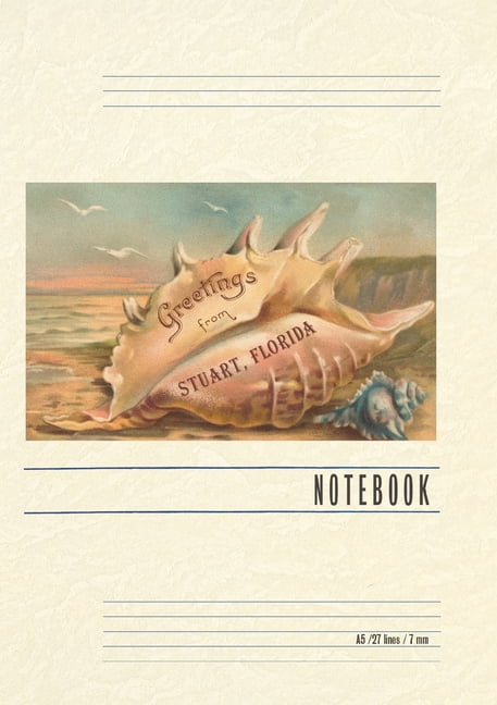 Vintage Lined Notebook Seashell Greetings from Stuart, Florida ...